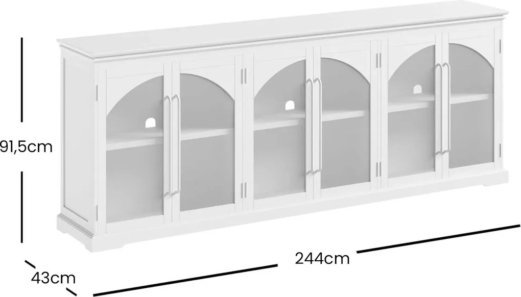 Komoda Avola 244 cm z masivu černá