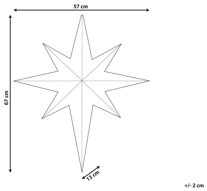 Venkovní závěsná hvězda s LED osvětlením 67 cm bílá OSMA Beliani