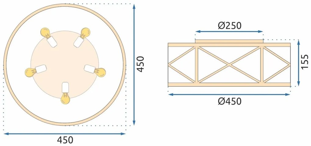 Stropní svítidlo Luxury 45,5 cm zlaté