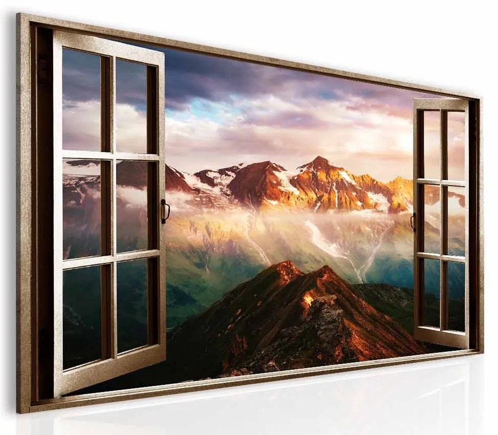 3D obraz okno na Glossglockner Velikost (šířka x výška): 60x40 cm
