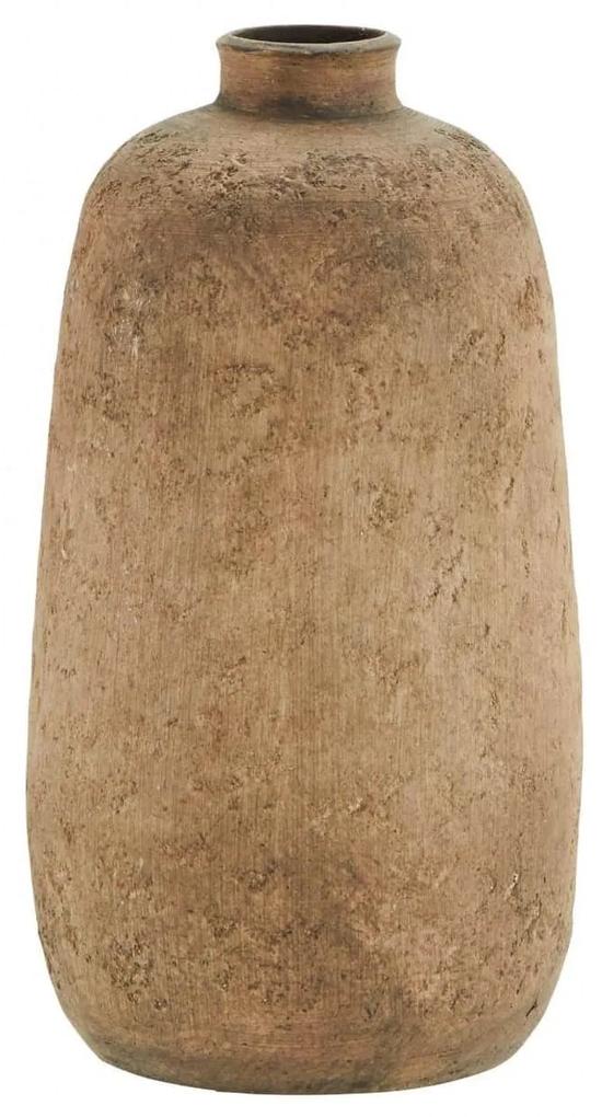 MADAM STOLTZ Dekorativní váza Terracotta 22 cm, béžová barva, hnědá barva, keramika