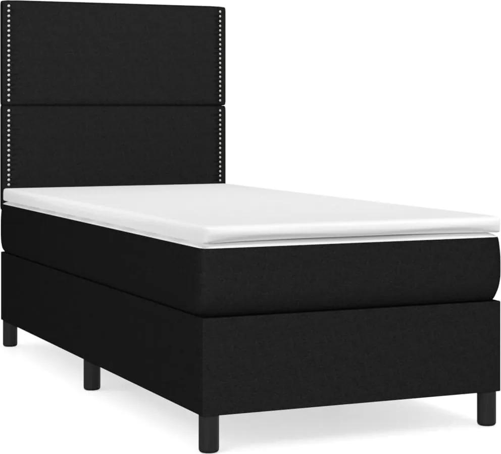 vidaXL Box spring postel s matrací 90x200 cm textil [3141670] Barva: krémová