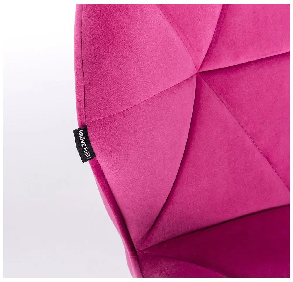 Velurová barová židle MILANO - růžová