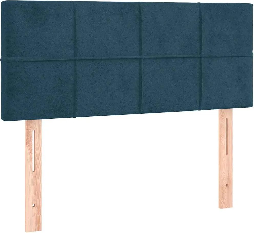 Box spring postel s matrací tmavě modrá 90x200 cm samet 3141285