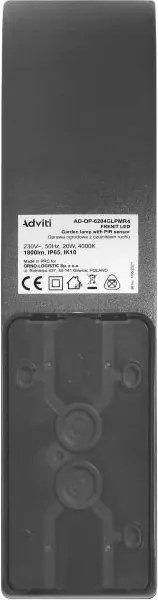Venkovní svítidlo nástěnné s PIR ORNO FRENIT II AD-OP-6204GLPMR4, IP65, 4000K, 2000lm, šedá