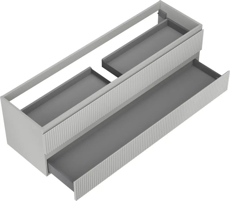 Mexen Rivel, koupelnová skříňka 160 cm, 2 zásuvky, drážkovaná, šedá matná, 91A20-16047-2-BFF62