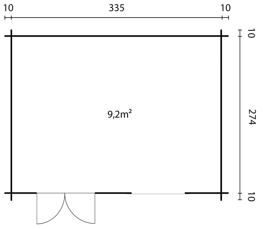 Domek Nikolas 355x294cm, 28mm