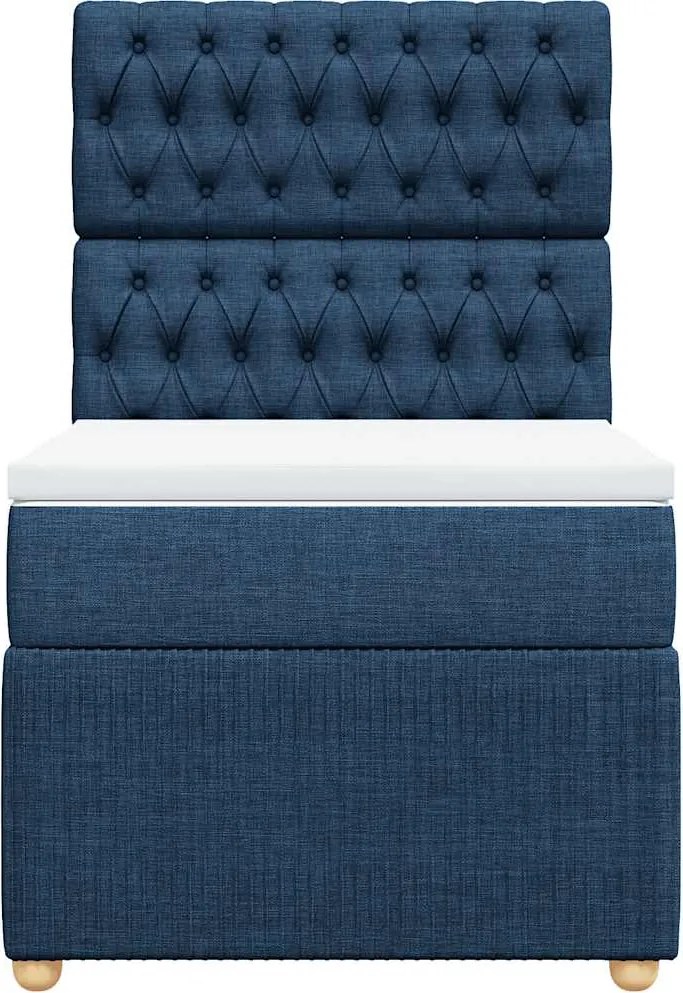 Box spring postel s matrací modrá 90x200 cm textil 3294252