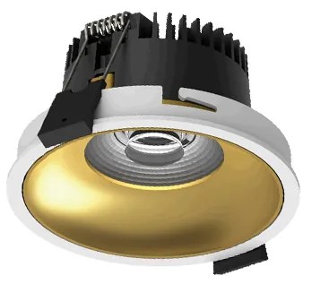 Ambientní kruhová bodovka Fido 98 HV-FD  Ambientní kruhová bodovka Fido 98 HV-FD Barva vnější / barva vnitřní: Bílá / Zlatá, Teplota chromatičnosti:…