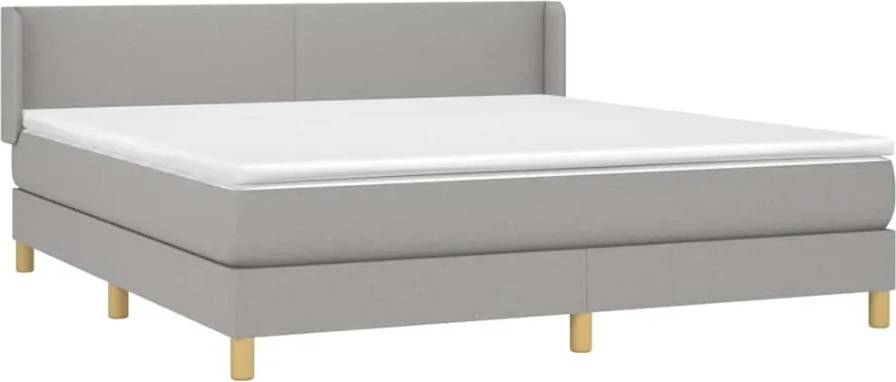Box spring postel s matrací světle šedá 180 x 200 cm textil 3130129