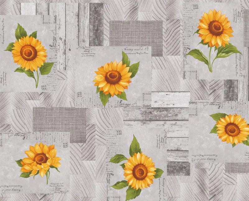 Ubrus PVC 163B - Slunečnice 140cm x 20m