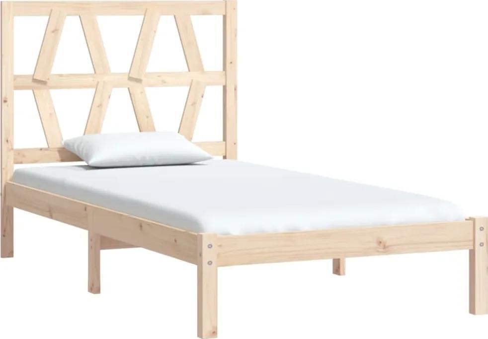 vidaXL Rám postele masivní borovice 75 x 190 cm Small Single [3103958] Barva: Bílá