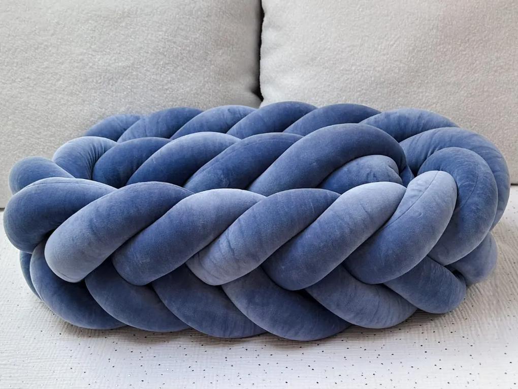 SenLove Sametový mantinel pletený do copu z 5 pramenů Zvolte barvu: Modrá, Zvolte délku: 200 cm