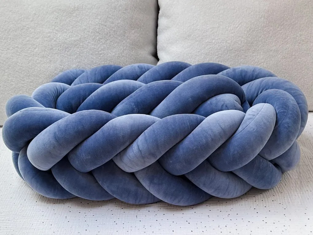 SenLove Sametový mantinel pletený do copu z 5 pramenů Zvolte barvu: Modrá, Zvolte délku: 250 cm