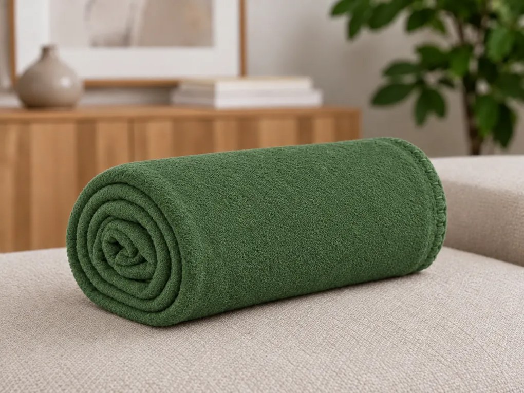 Fleecová deka MELVIRA DUO, zelená Rozměr: 150 x 200 cm