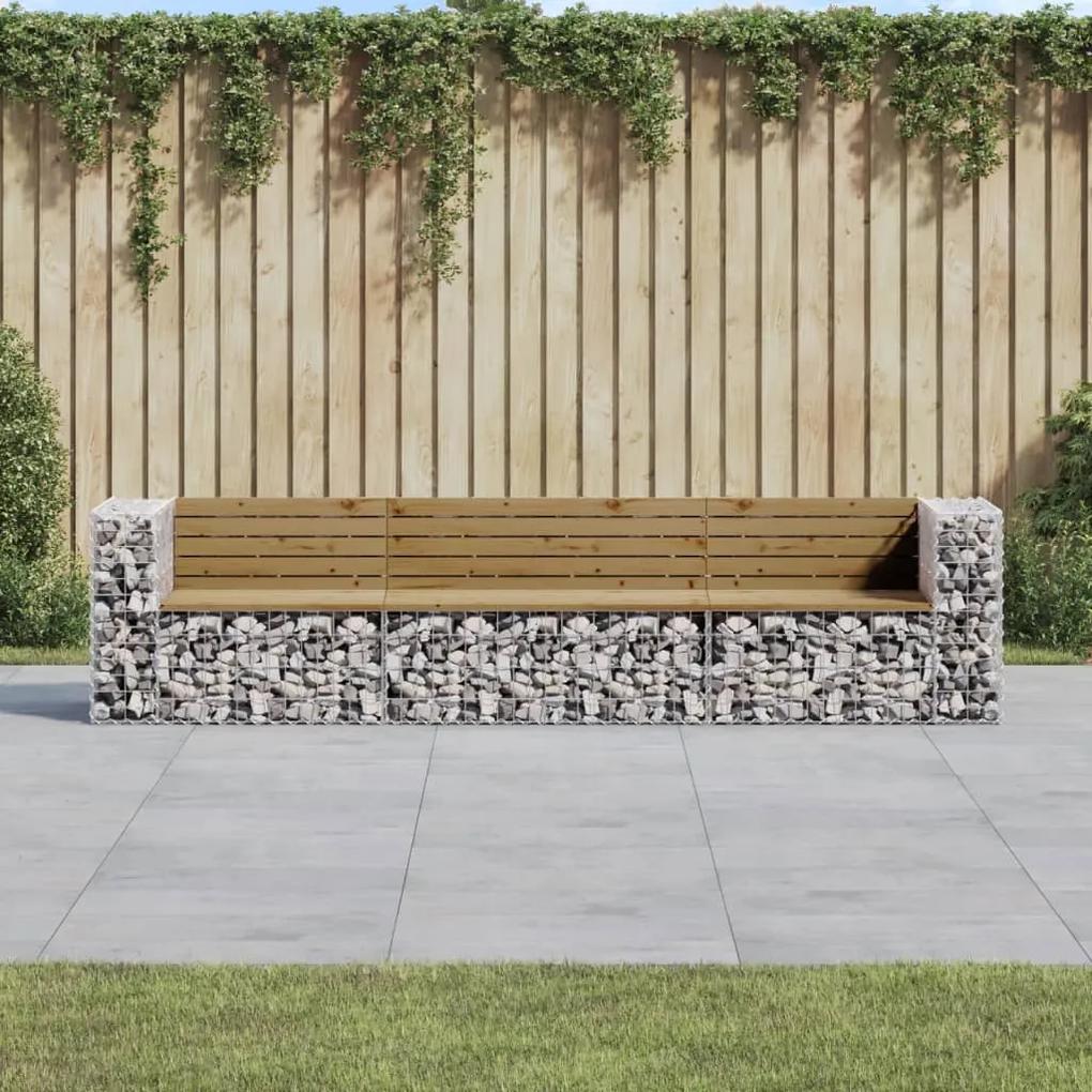 Zahradní lavice gabionový design 287x71x65,5 cm borové dřevo - Default Title