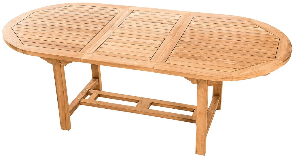 DEOKORK Zahradní oválný stůl SANTIAGO 160/210 x 100 cm (teak)