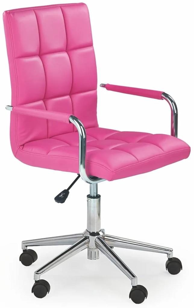 Otočná kancelářská židle s područkami Eko kůže Růžová MINOS