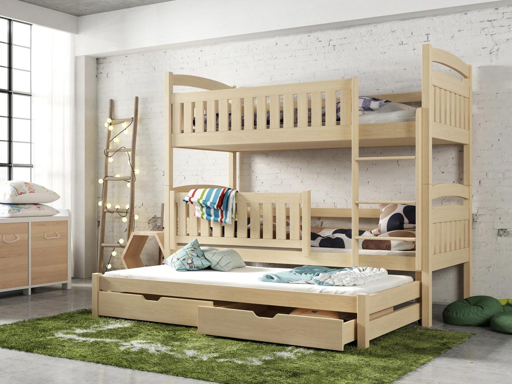 Dětská postel 80 cm BLAIR (s roštem a úl. prostorem) (borovice). 1013188