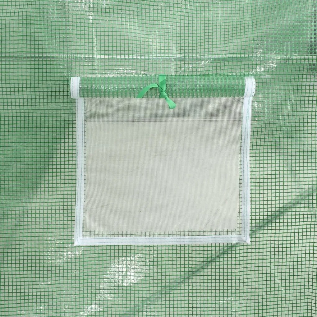 vidaXL Skleník s ocelovým rámem 60 m² 12 x 5 x 2,3 m [3188087] Barva: Zelená
