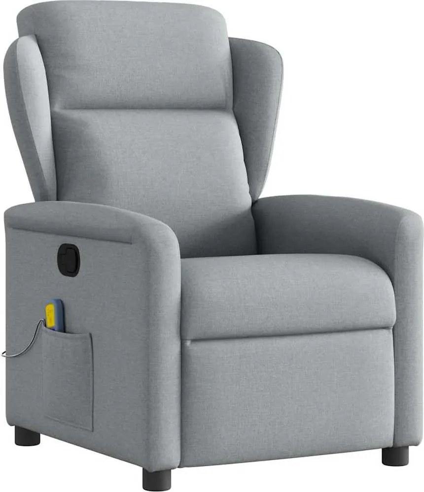 vidaXL Masážní polohovací křeslo textil [4015587] Barva: světle šedá