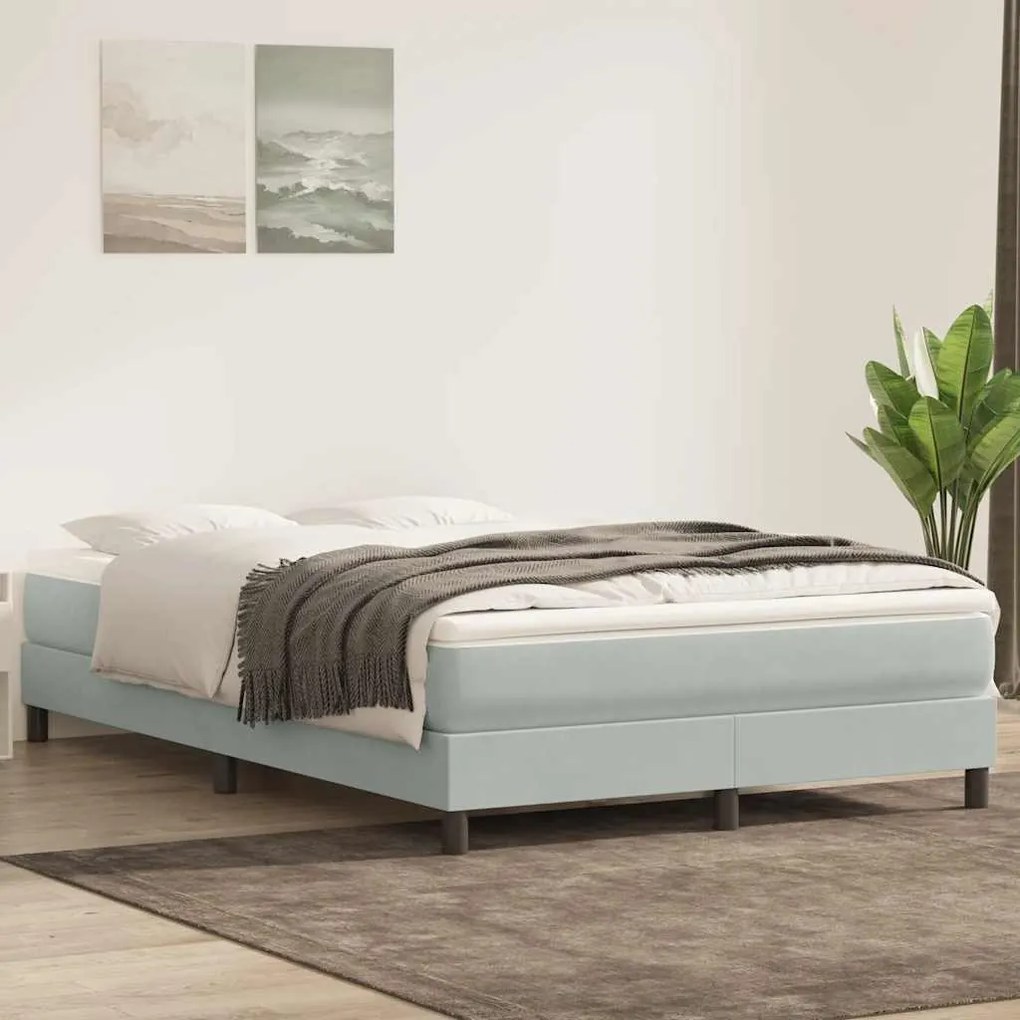 Box spring postel s matrací světle šedá 160x210 cm samet
