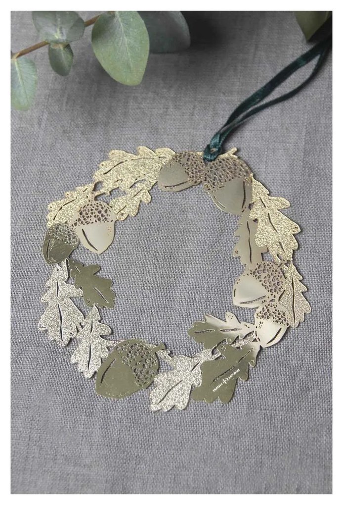 Závěsná dekorace Oak Wreath Gold Pluto Design