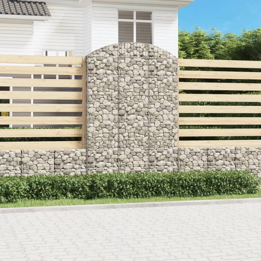 Klenutý gabionový koš 150 x 30 x 220/240 cm pozinkované železo 153451