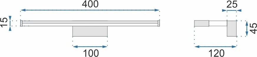 Toolight, LED koupelnová lampa nad zrcadlo 8W 40CM APP368-1W, chrom, OSW-08434
