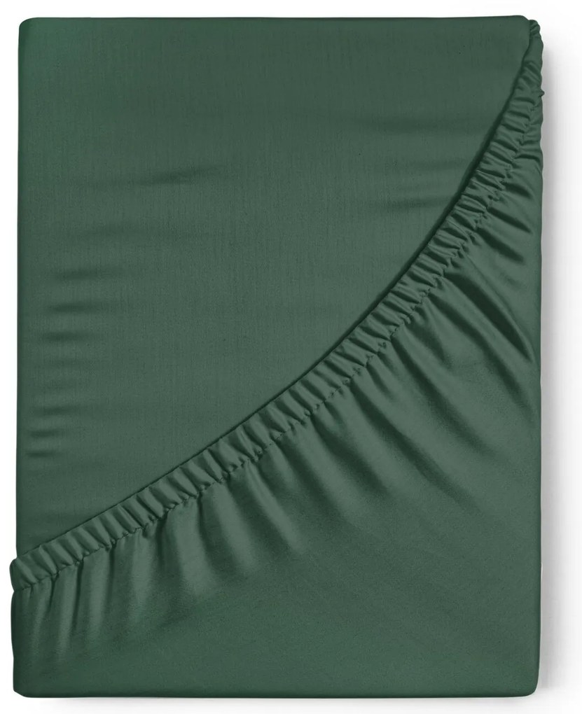 SATÉNOVÉ PROSTĚRADLO DINA 180X210 CM TMAVĚZELENÁ
