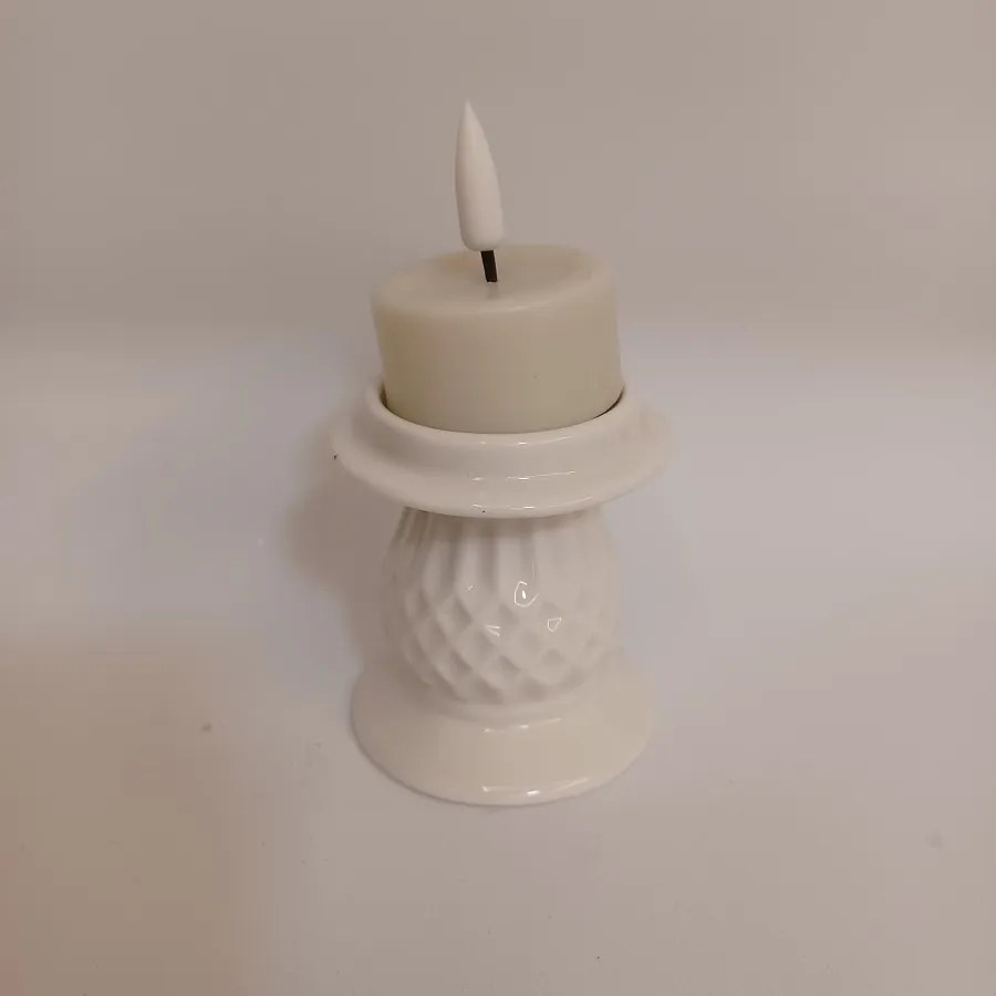 Vánoční svícen na stůl keramický, 7 × 7 × 6,5 cm