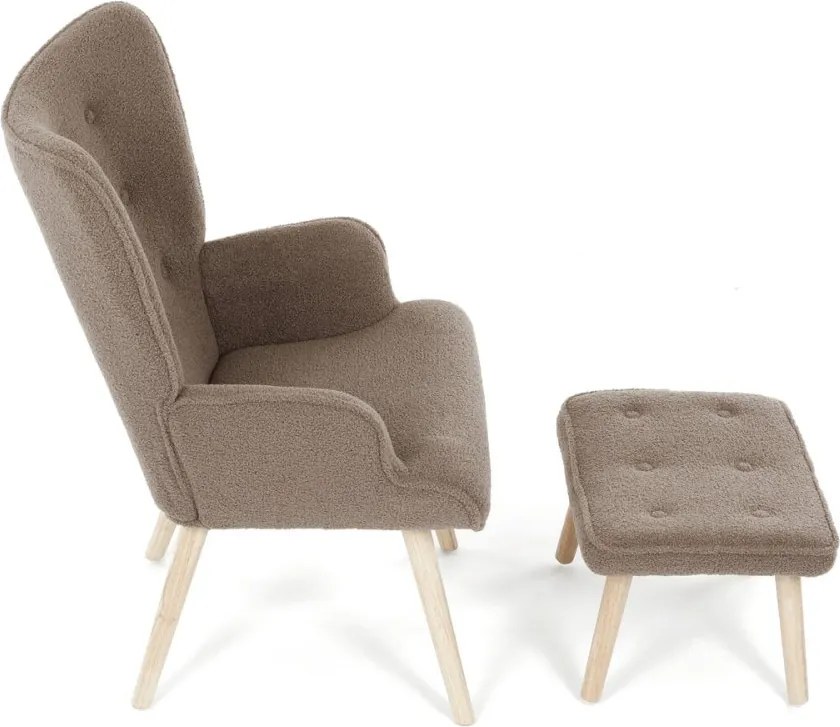 Relaxační křeslo AK-319 BR2, látka bouclé, hnědá (67 x 76) cm zelená