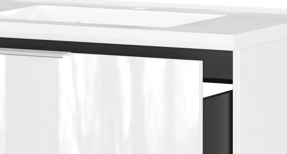 Bílá lesklá závěsná skříňka pod umyvadlo 81x61 cm Celano – Germania
