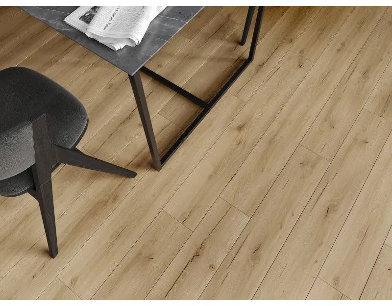 Mexen Buffalo, vinylová podlaha 1240x182 mm SPC 6,5 mm, IXPE 1,5 mm, 4stranná V-drážka, dub, F1007-1240-182-505-4V1-01