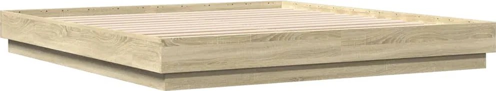 Rám postele dub sonoma 200 x 200 cm kompozitní dřevo 3209830