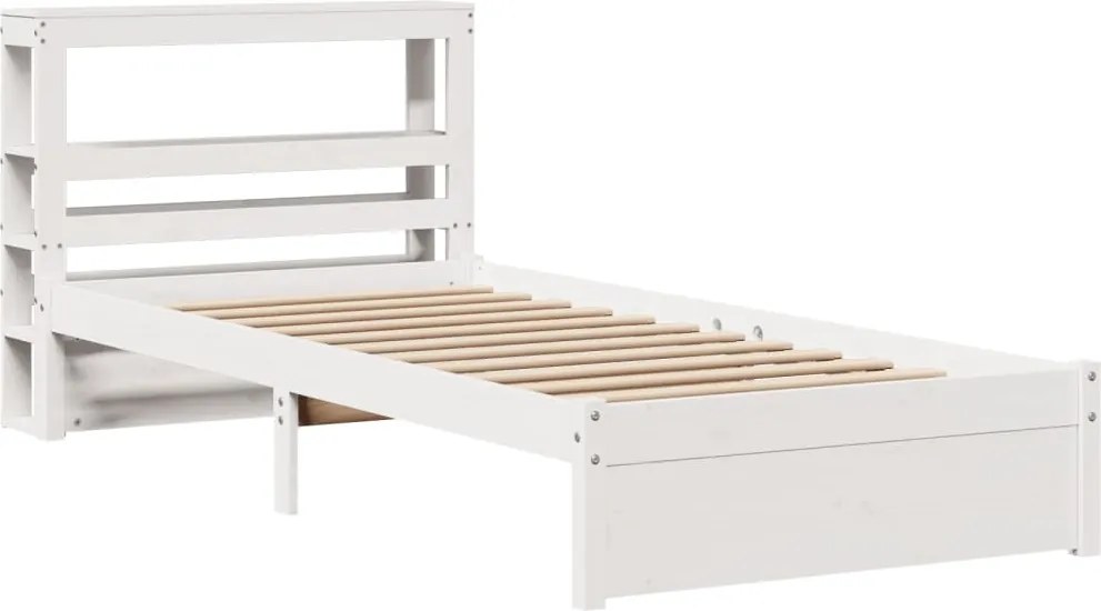 Rám postele s čelem bílý 75 x 190 cm masivní borovice 3305980