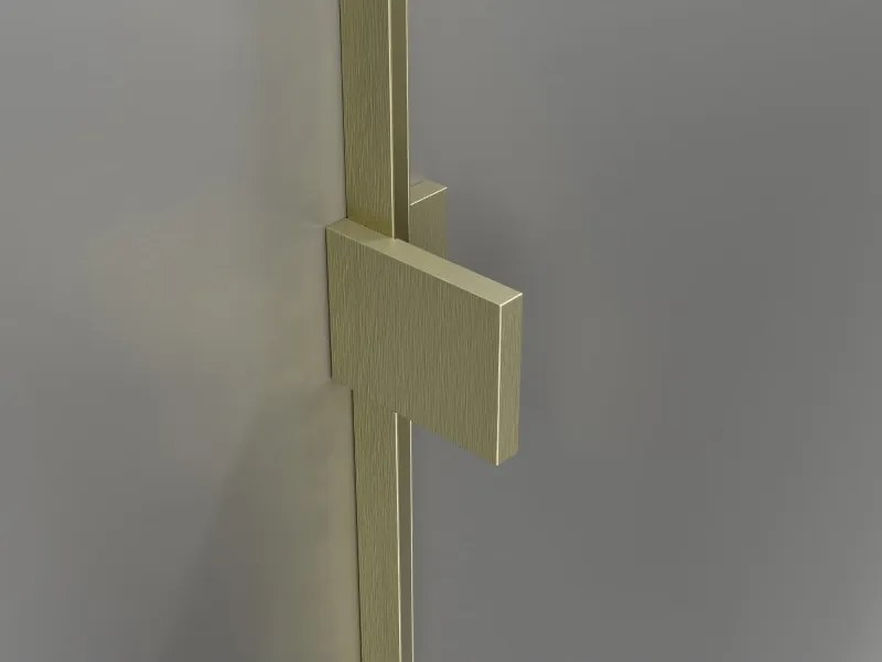 Mexen Lunar, Pětiúhelníkový sprchový kout Mexen Lunar naklápěcí doleva 100 x 80 cm, 8mm čiré sklo, zlatý matný profil, 831-100L-080P-55-00-L