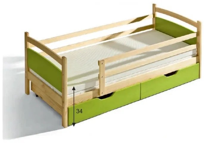 Nábytek Elegance Dětská postel PERRY zelená