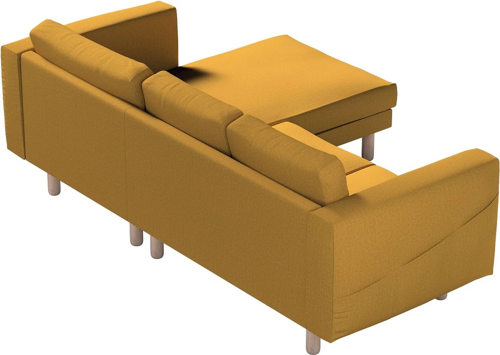 Potah na pohovku IKEA Norsborg 3-místná se šezlongem barva žlutá látka pletený vzor