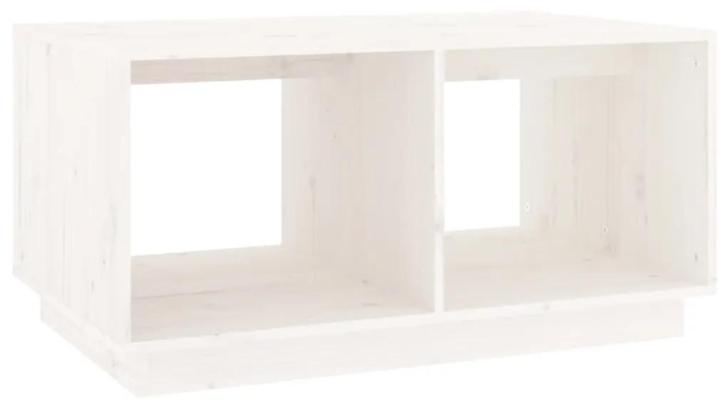 814435 vidaXL Konferenční stolek bílý 80 x 50 x 40 cm masivní borové dřevo