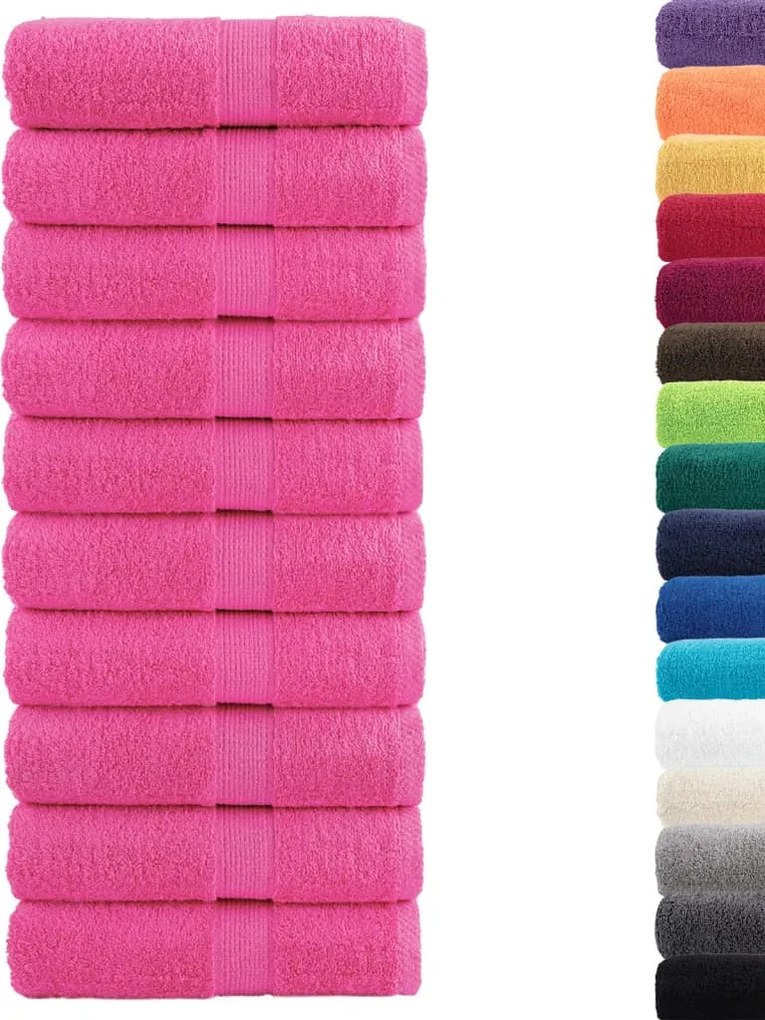 Premium ručníky SOLUND 10 ks růžové 30 x 50 cm 600 g/m² 137520