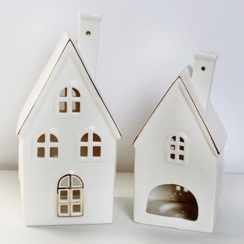 Porcelánový svícen Chaloupka 17 cm