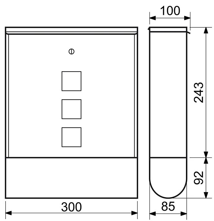 VMBal Nerezová poštovní schránka s boxem pro noviny  - MALÁ