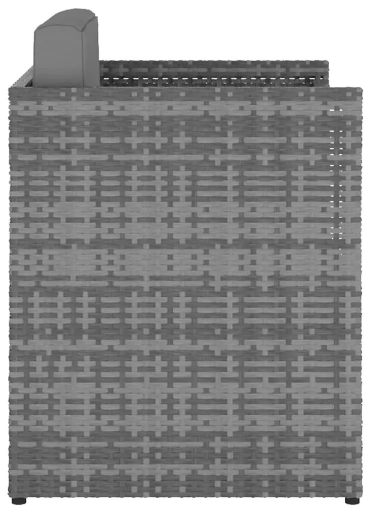 vidaXL Marketos Zahradní křeslo se stoličkou polyratan antracitové