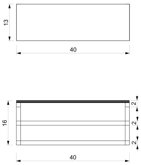 Nástěnný věšák na ručníky s policí 14x40 cm černá
