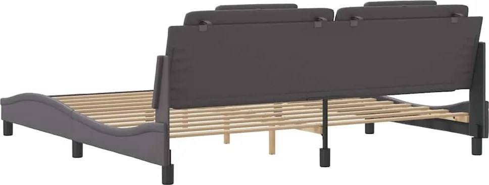Rám postele Viana bez matrace šedý 200x200 cm umělá kůže 3208120