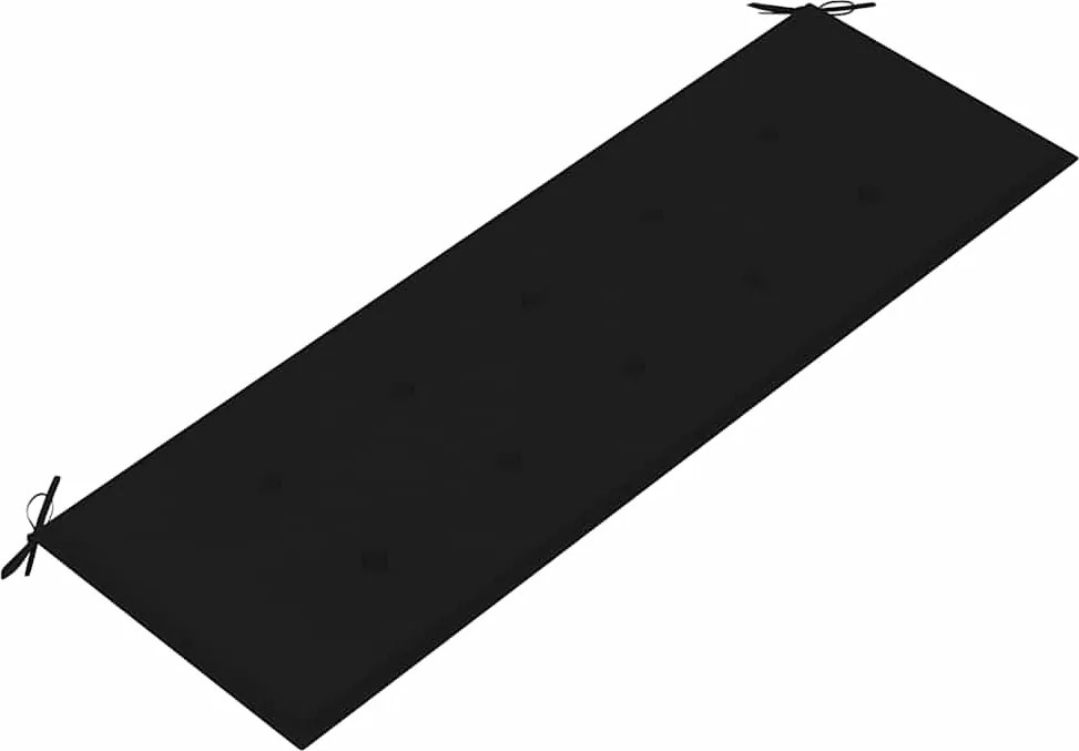 Lavice Batavia s černou poduškou 150 cm masivní teakové dřevo 3100833