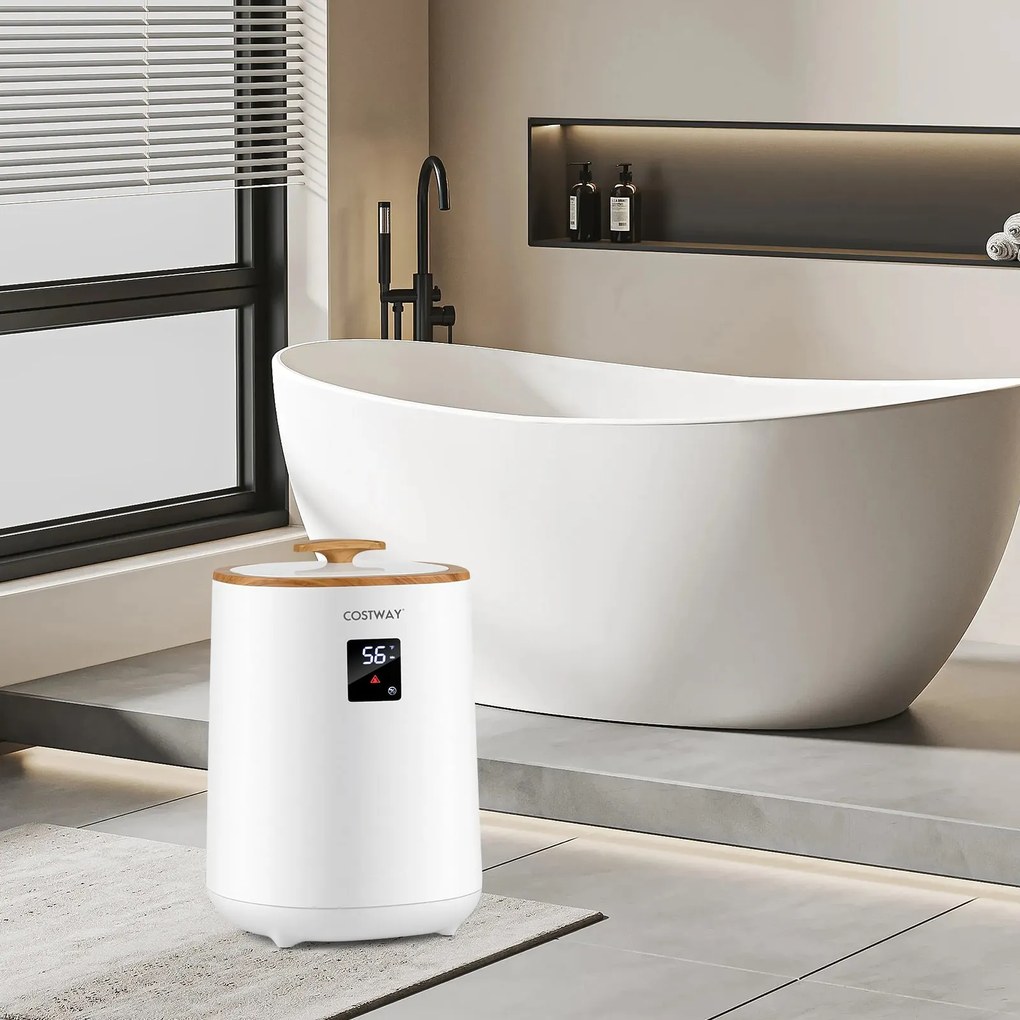 Costway Kbelíkový ohřívač ručníků do koupelny 18 L velký stropní ohřívač s LED
