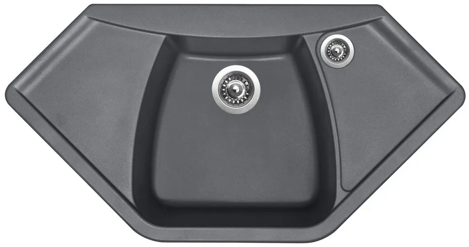 Sinks NAIKY 980 Titanium + Sinks MIX 35 - 72 Titanium (TLN980MI3572) Sinks