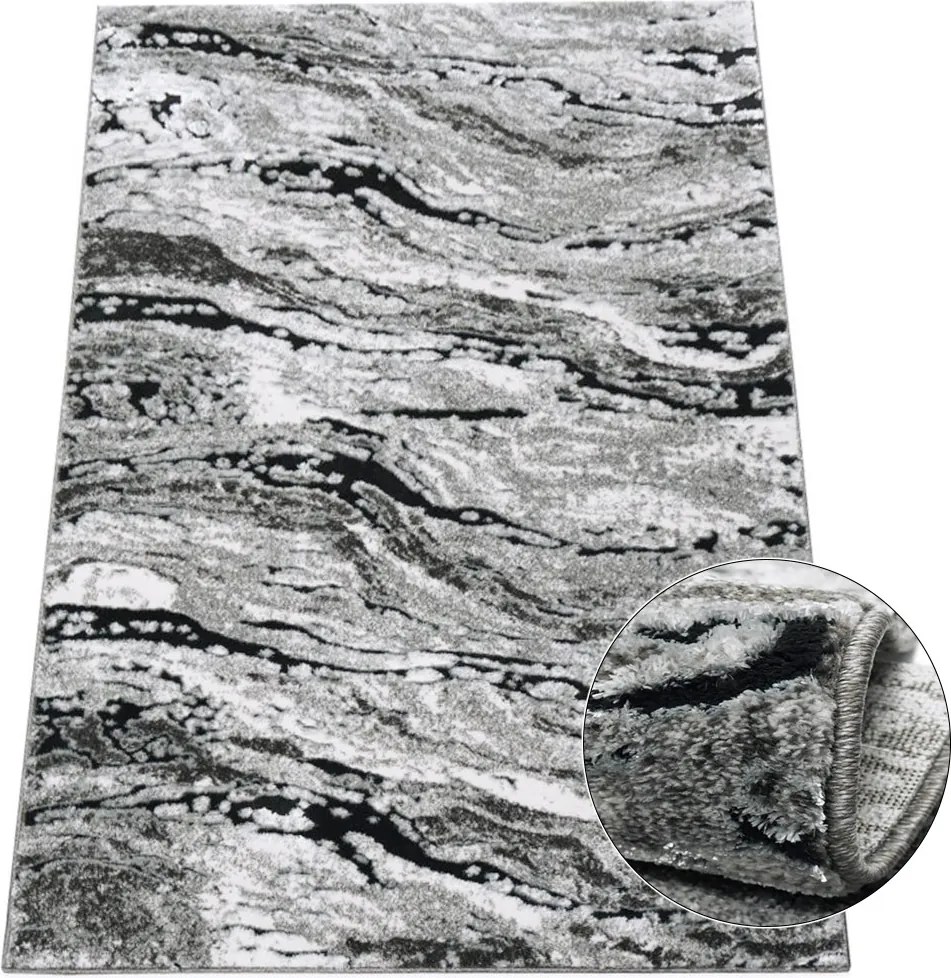 BE Koberec Miami Plus 0303 GREY - šedý obdélníkový Rozměr: 40x60 cm